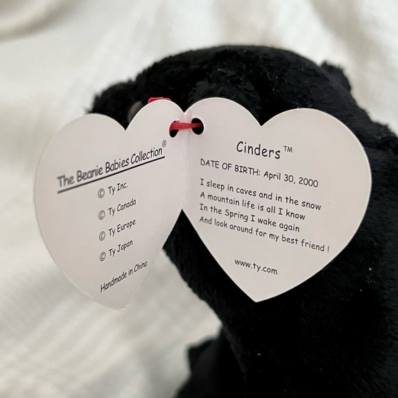 Ty | Toys | Ty Beanie Baby Cinder The Black Bear Plush Toy | Poshmark